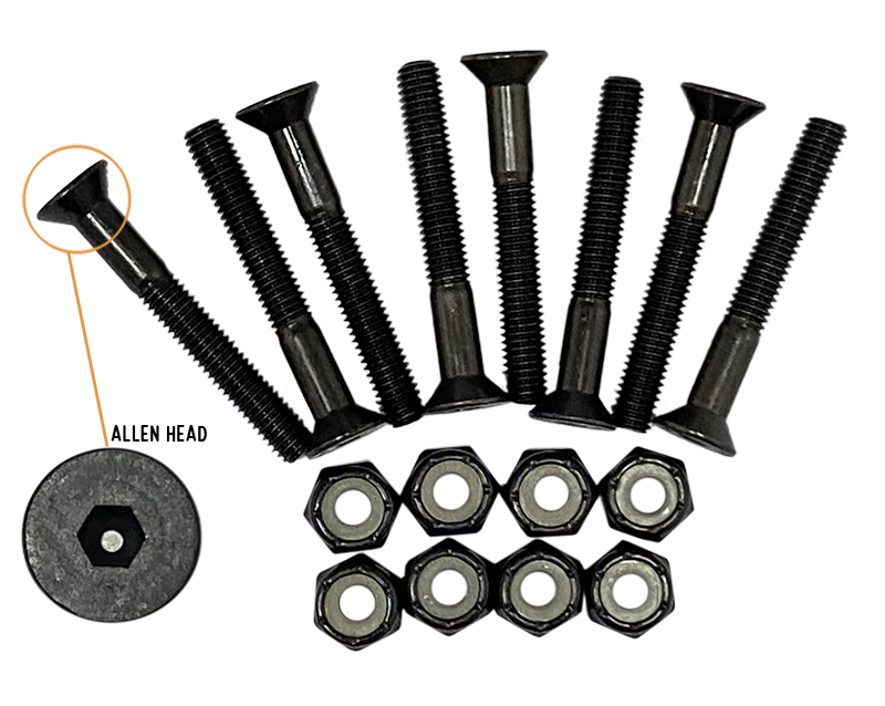 Skateboard Mounting Hardware - Allen Head 1.5"