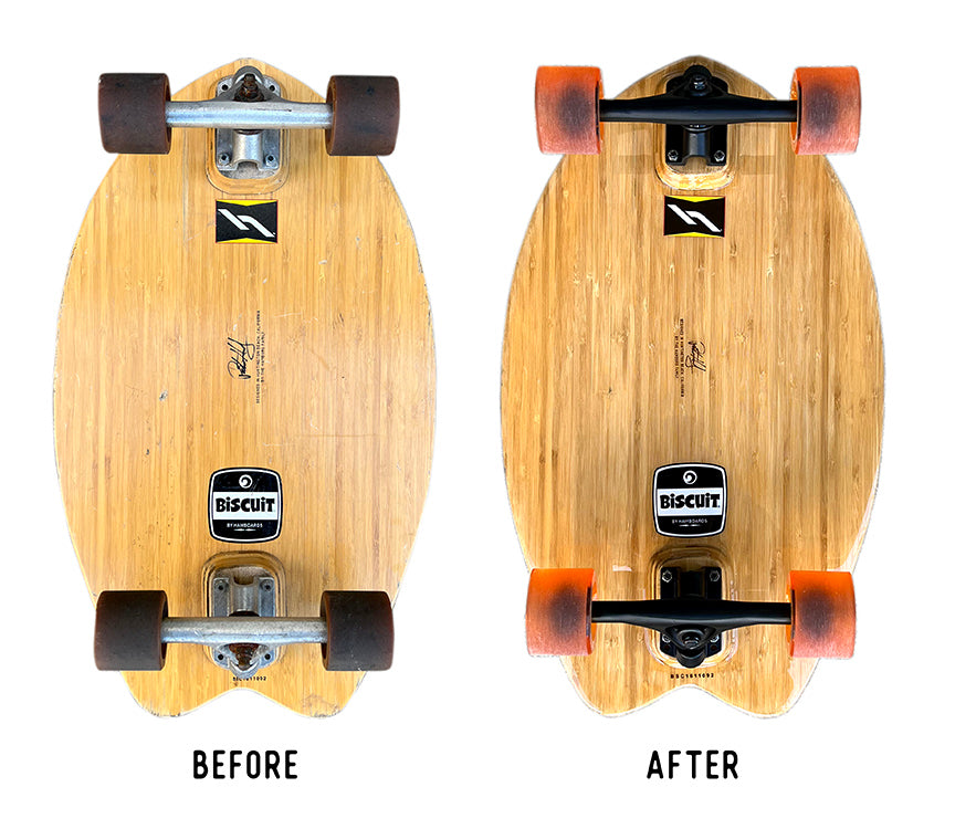 Hamboard 24" Natural Bamboo Biscuit Skateboard Complete - Refurbished